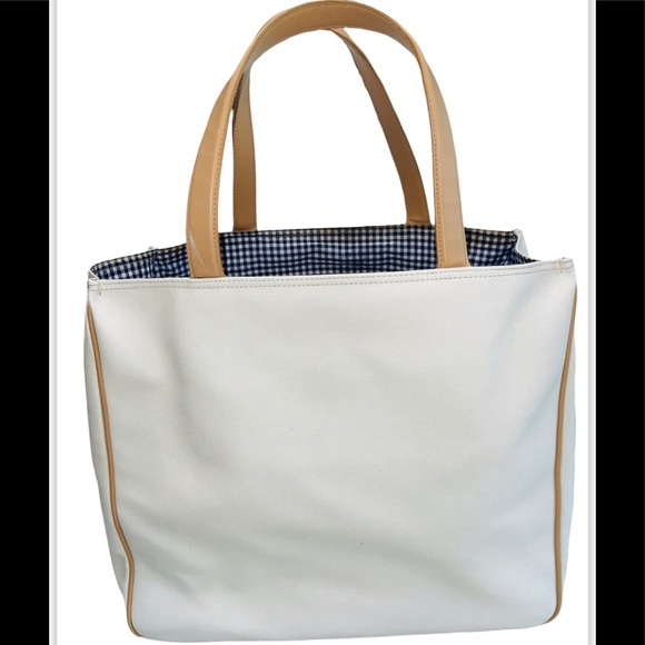 GUERLAIN | Bags | Guerlain Canvas And Leather Tote Bag | Poshmark